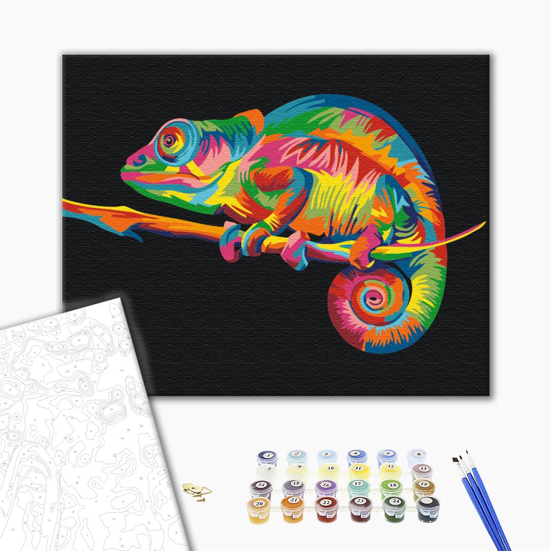 Paint by numbers Rainbow Chameleon (BS26199)
